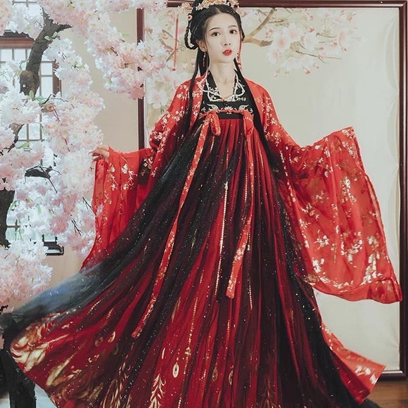Dresses | Chinese Culture Traditional Hanfu Black Red 3 Pcs | Poshmark